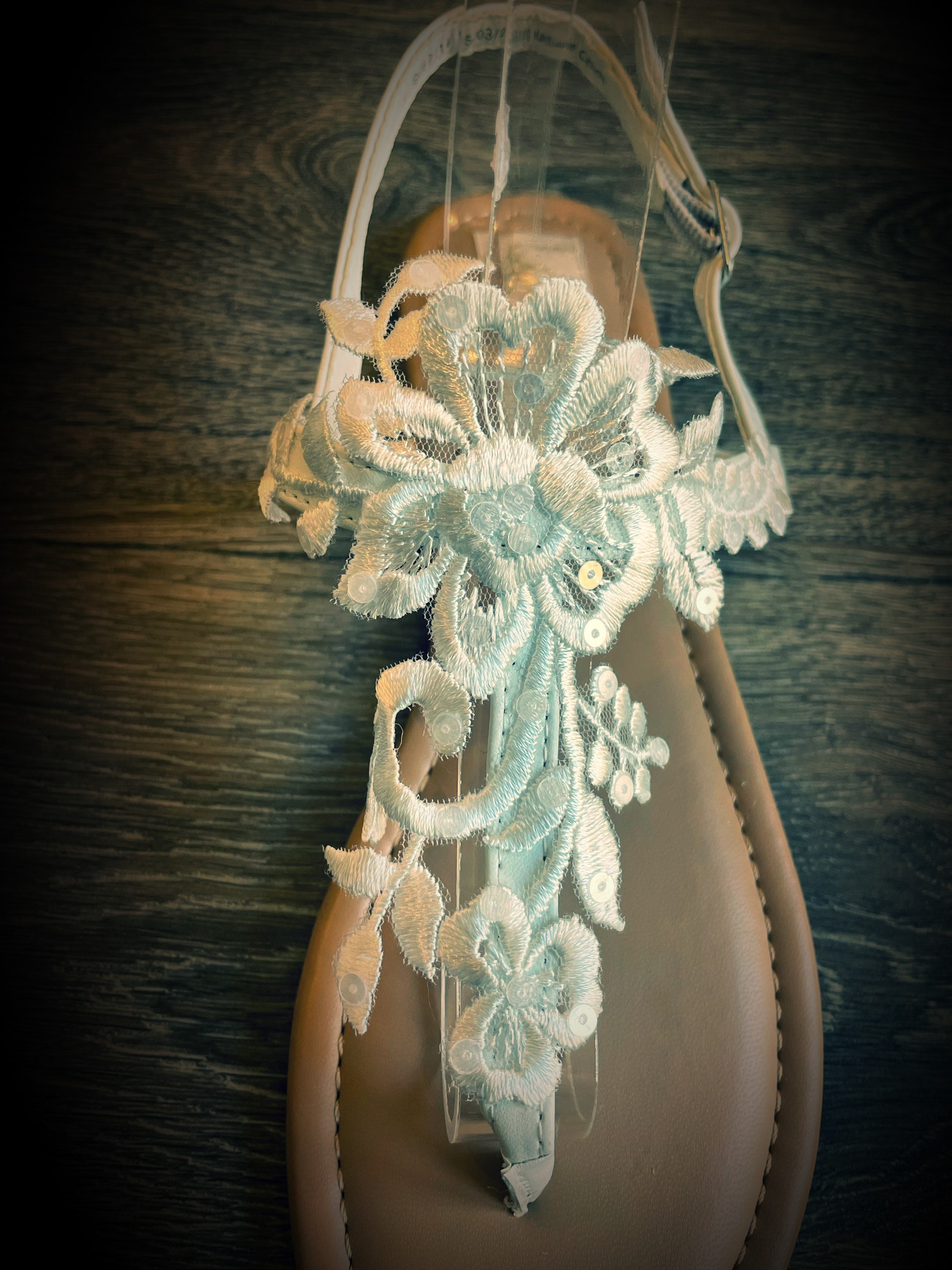 Pretty Bridal Lace Flower Flat Sandals Beach Wedding Flip | Etsy