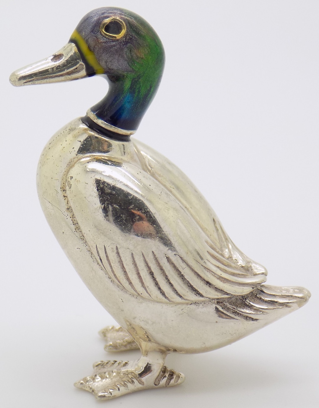 Vintage Italian Handmade Sterling Silver 925 Saturno Enameled Duck ...