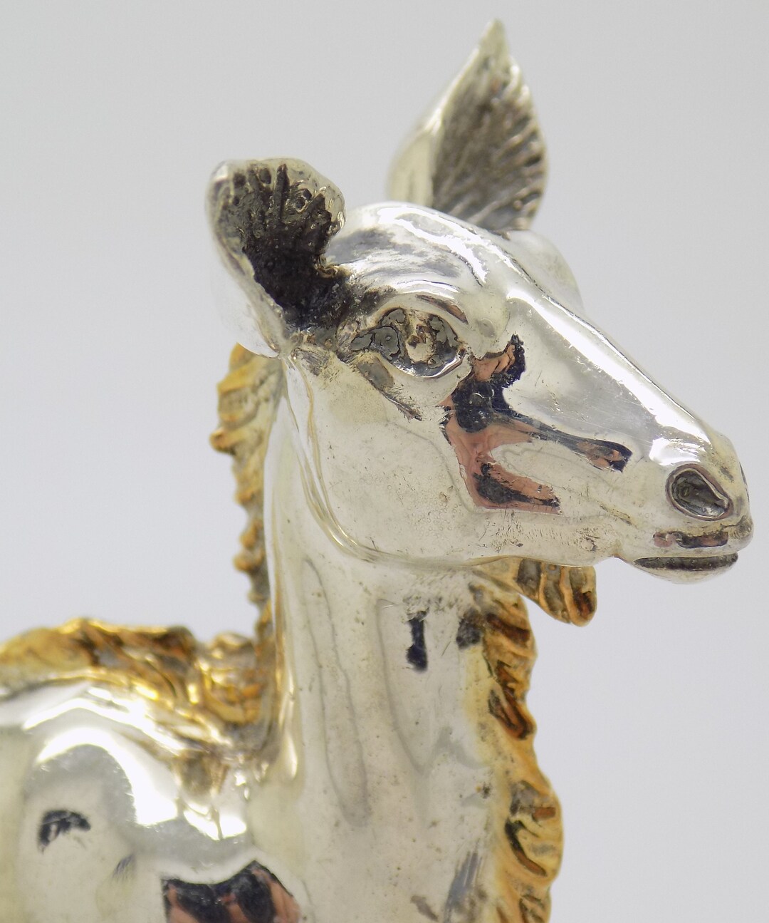 Vintage Italian Handmade Genuine Silver RARE Detailed Large Gilded Goat ...