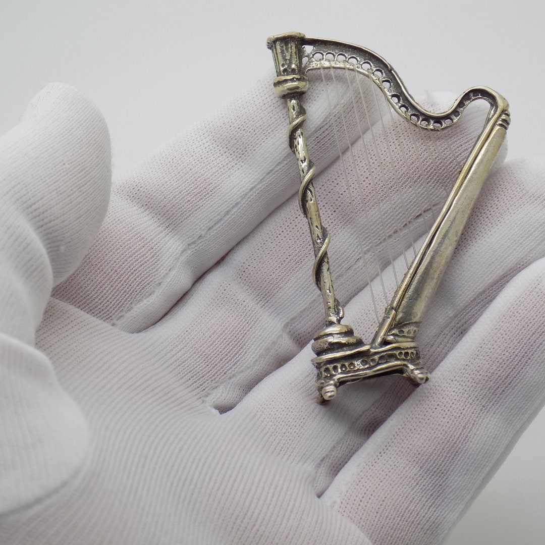Vintage Italian Handmade Genuine Silver LARGE Detailed Harp - Etsy