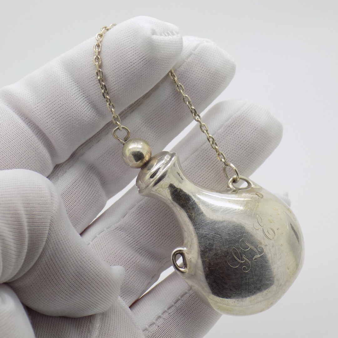 Vintage Italian Handmade Genuine Silver Engraved and Usable Perfume ...