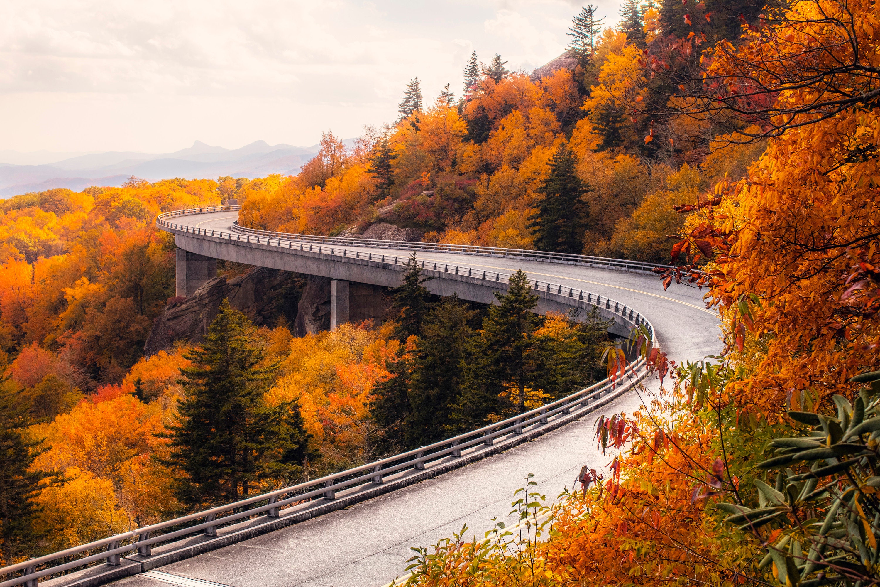 Linn Cove Viaduct Blue Ridge Mountains Landscape | Etsy