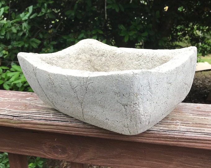 Hypertufa/cement Rectangle Trough, Rustic Indoor/outdoor Planter ...