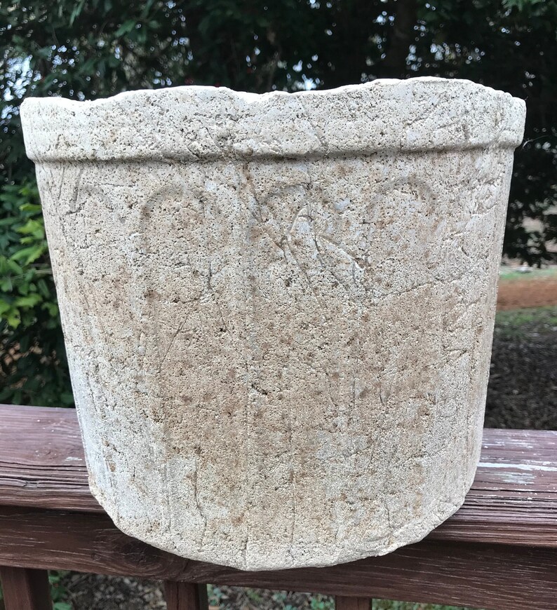 Lg Raw Edged Fluted Hypertufa Planter Freeze Proof Inside or - Etsy