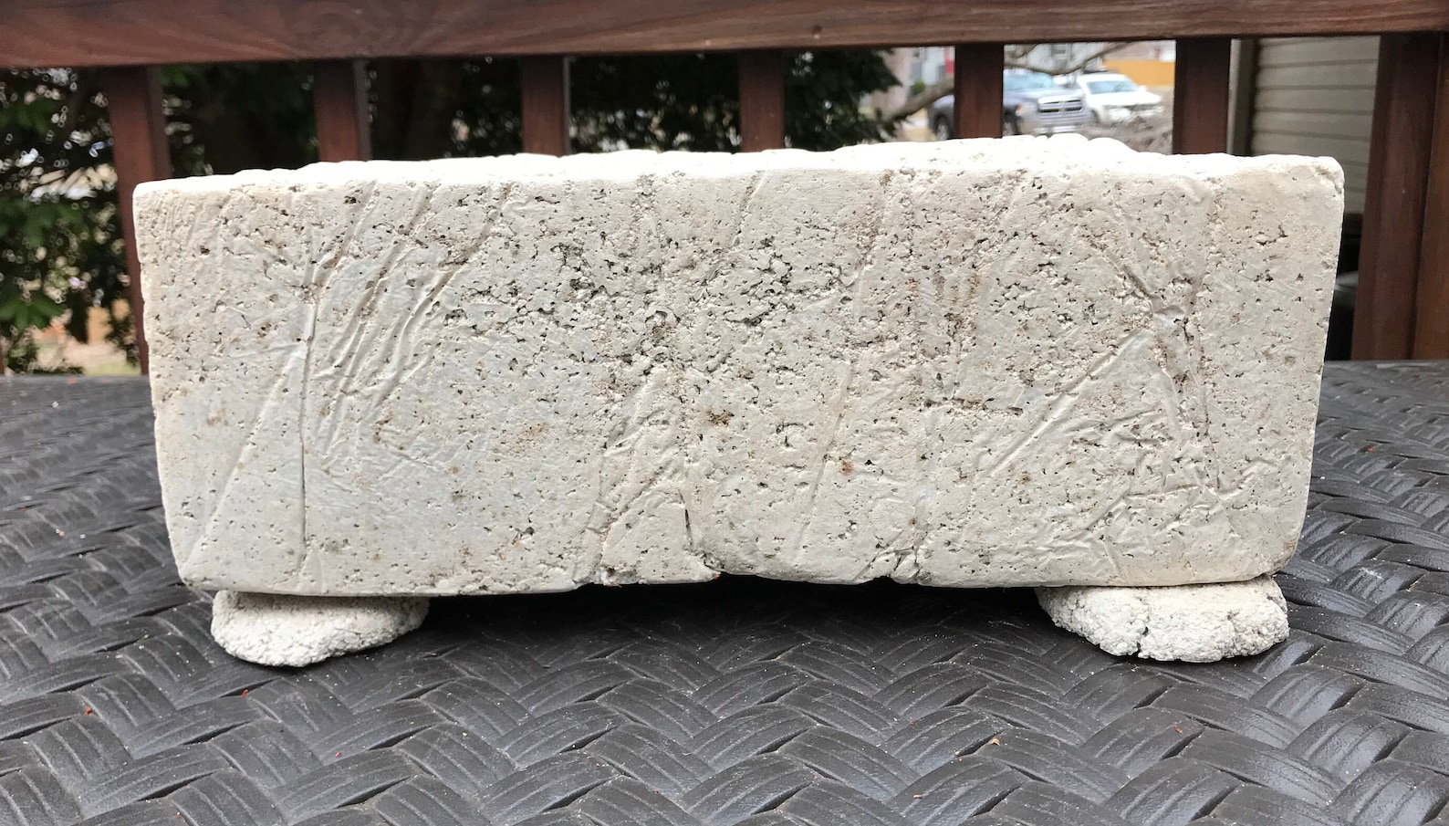 Hypertufa Trough W/separate Slider Feet Rustic Cast Stone Succulents ...