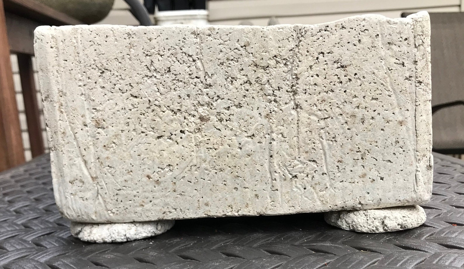 Hypertufa Trough W/separate Slider Feet Rustic Cast Stone Succulents ...