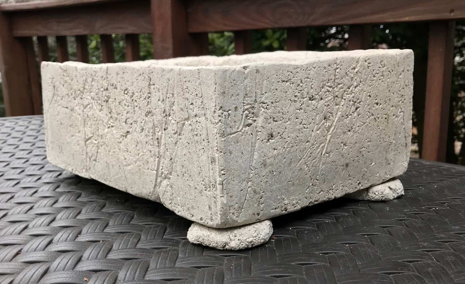 Hypertufa Trough W/separate Slider Feet Rustic Cast Stone Succulents ...