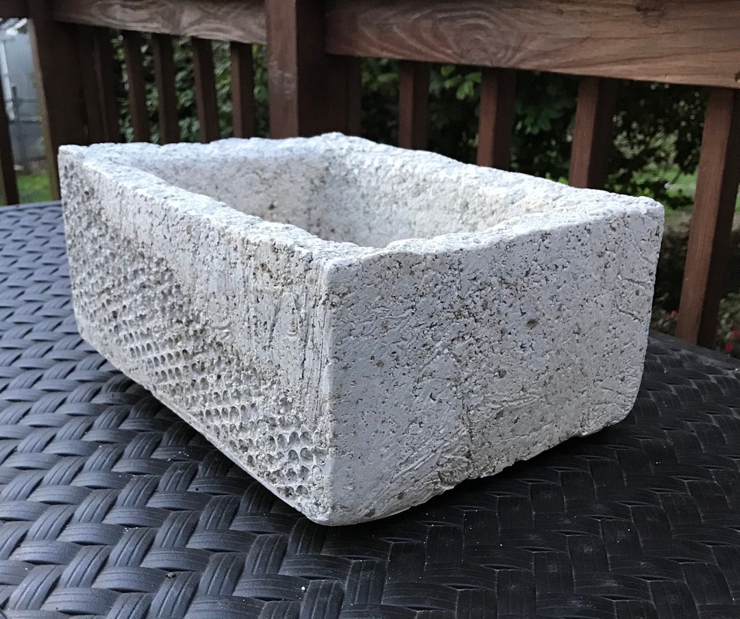 Hypertufa Trough W/separate Slider Feet Rustic Cast Stone Succulents ...