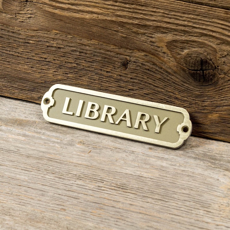 Library Sign - Etsy