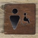 Men & Handicapped Restroom Door Sign With Mirror Insert. Modern Wooden ...