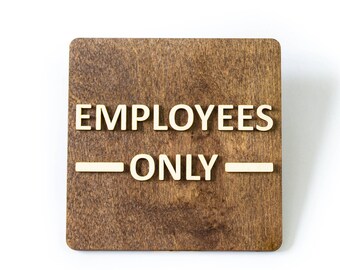 Employees only sign | Etsy