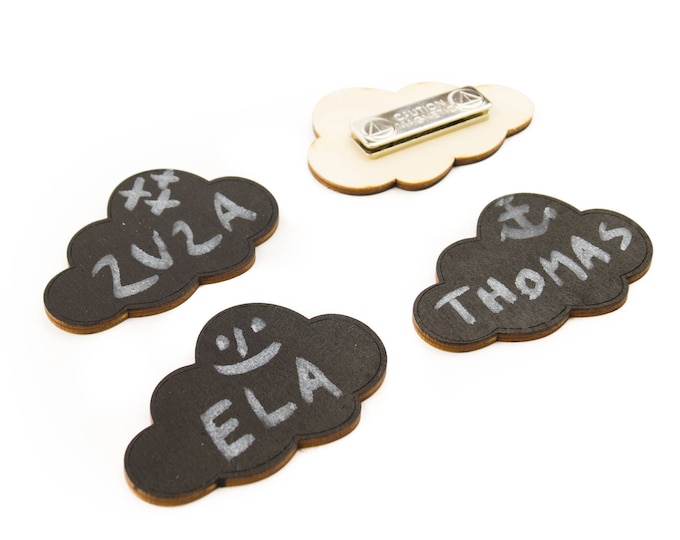 Set of 10 Chalkboard Magnetic Name Tags. Reusable Name Badges. - Etsy