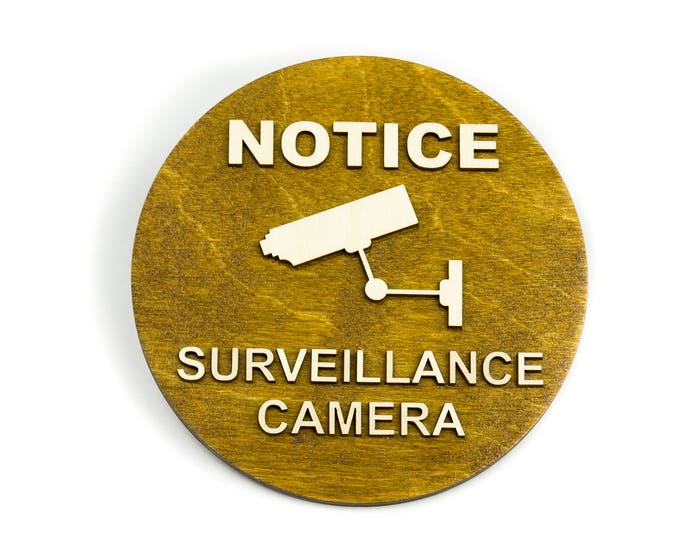 Monitoring Video Surveillance Sign. Door or Wall Mounting. | Etsy