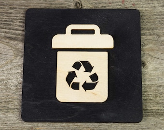 Trash Bin Garbage Door Sign. Environmental Care. | Etsy