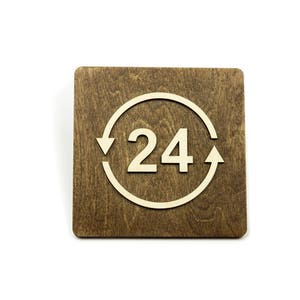 24 Hours Service, Restroom Door Sign, Toilet Decor, Toilet Plate ...