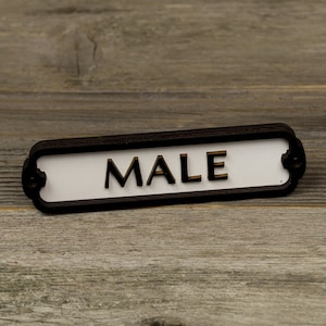 Wooden Men, Male Restroom Door Sign. Vintage British Railway Style ...