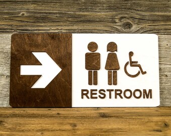 Exit Sign WC Sign Restroom Door Sign Office Restaurant - Etsy