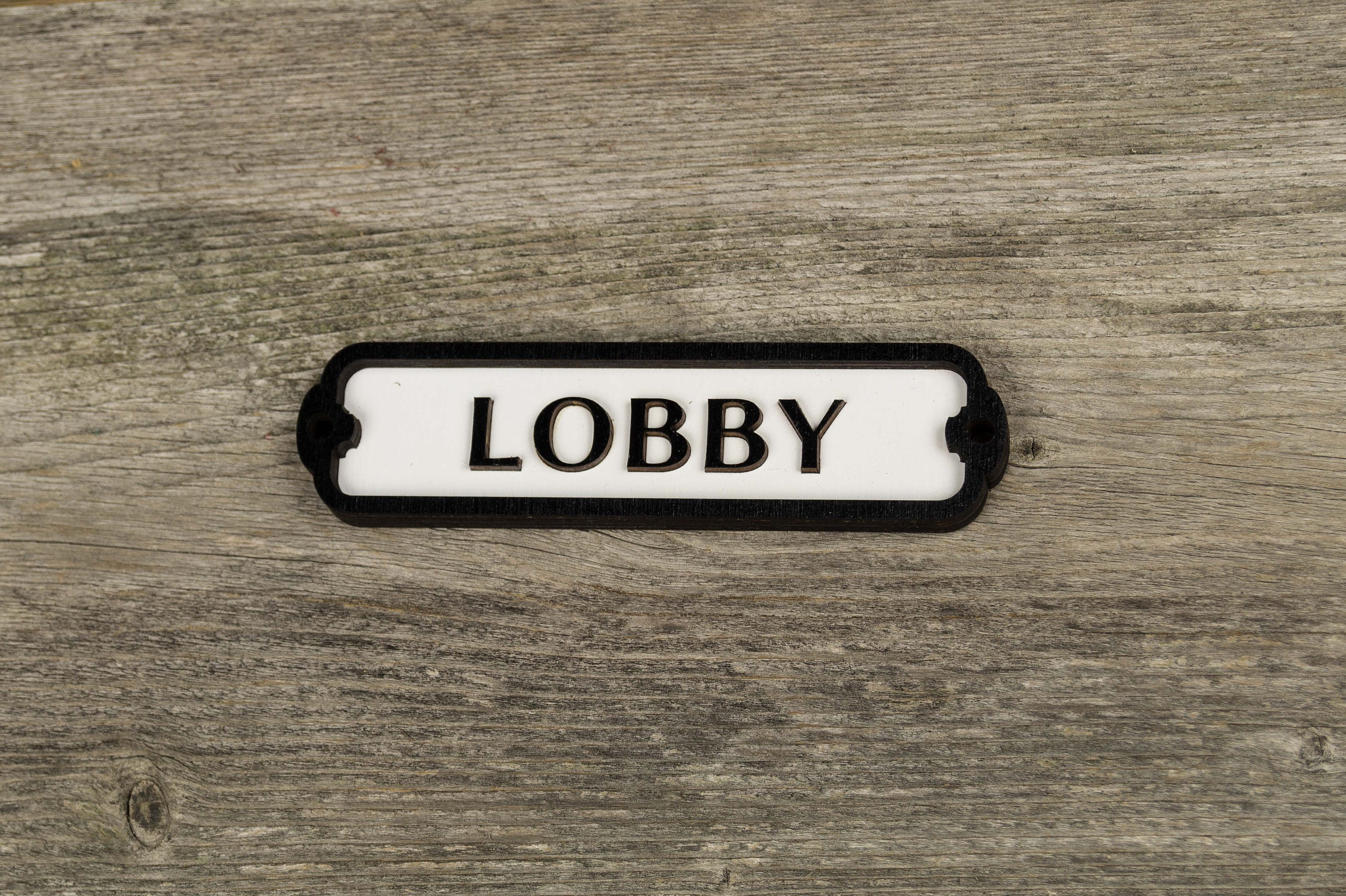 Wooden Lobby Door Sign. Vintage British Railway Style. Handmade Retro ...