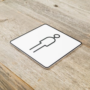 Modern 3D Printed Men Restroom Sign - Sleek Bathroom Door Decor - Male ...