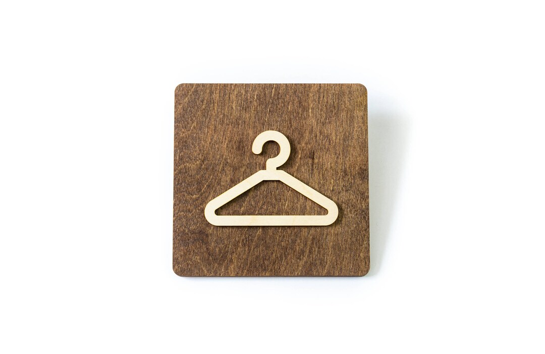 Changing Room or Coat Check Door Sign. Wooden Self-adhesive Plaque. - Etsy