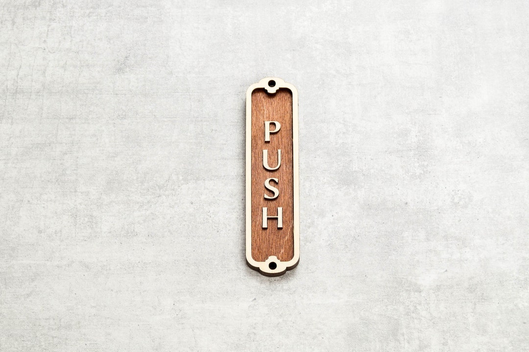 Wooden Push the Door Sign. Vintage British Railway Style. Handmade ...