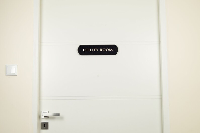 Wood Utility Room Door Sign. Vintage Style Wall Plate. | Etsy