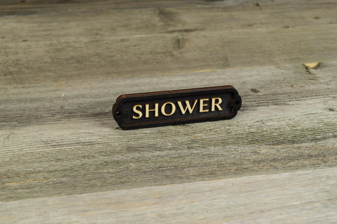 Shower Door Sign, Toilet Door Sign, Door Plaque, Vintage Style, Railway ...