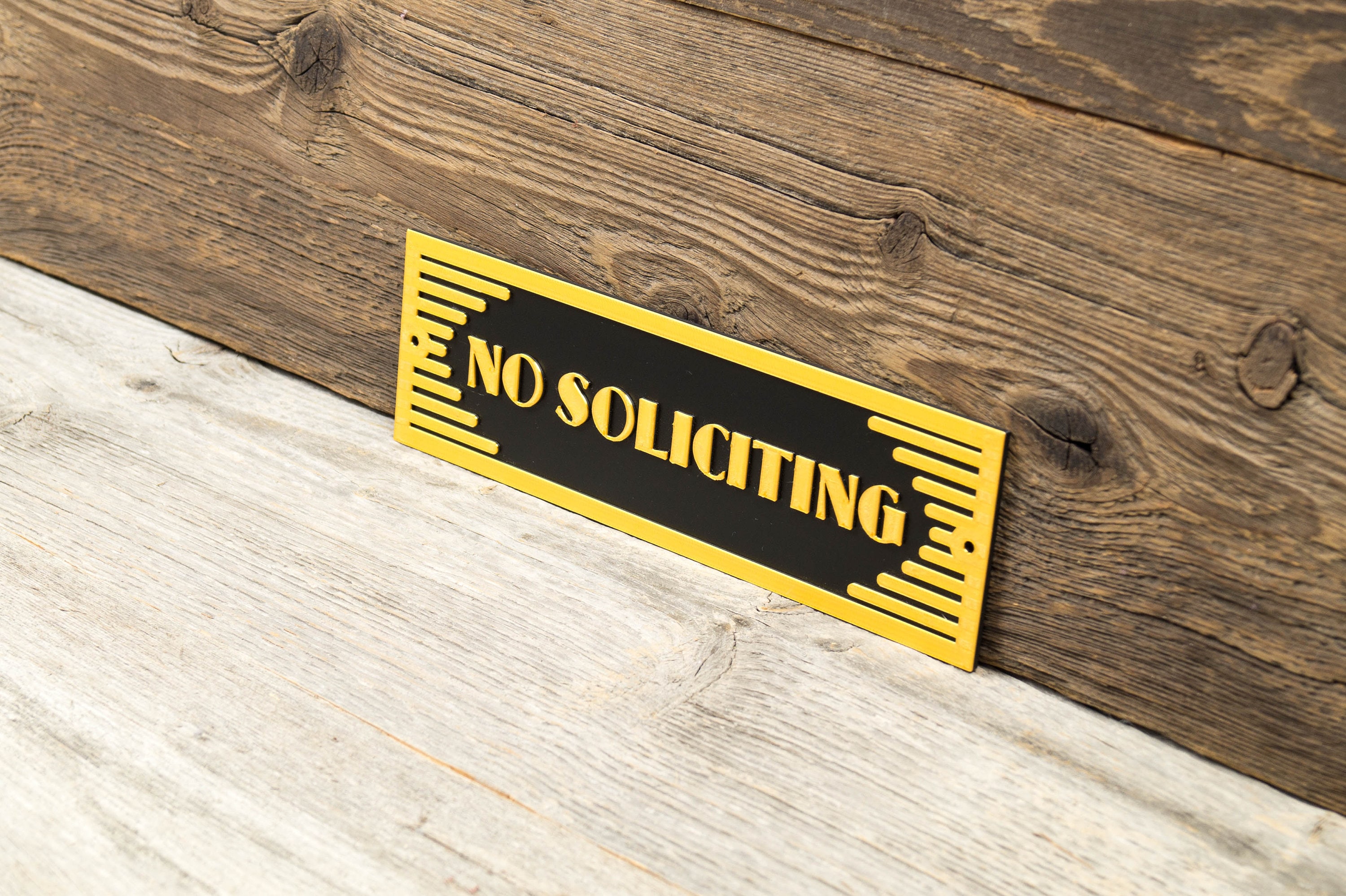 Art Deco No Soliciting Sign. Solid 3D Printed Sign. Custom Sign. Water ...