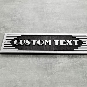 Cusom Text Art Deco Door Sign, Your Personalized Wooden Plate for Home ...