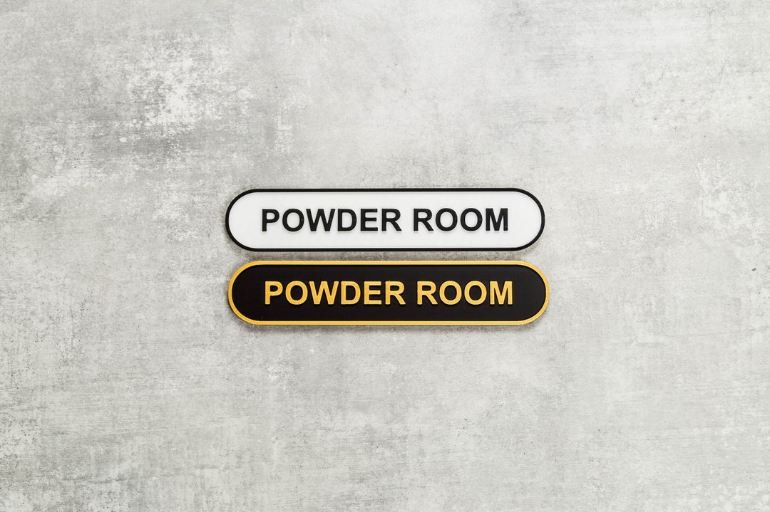 Powder Room Bioplastic Door Sign, Indoor and Outdoor Suitable, Can Be ...