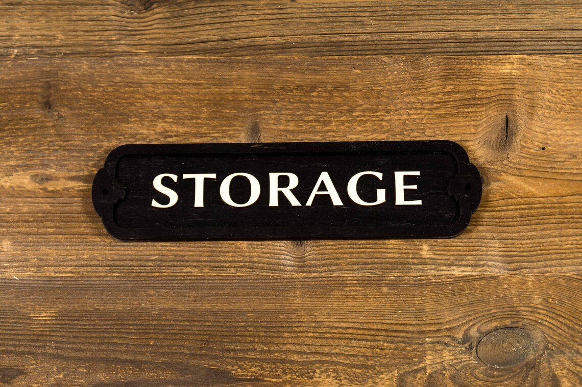 Wood Storage Room Door Sign. Vintage Style Wall Plate. | Etsy