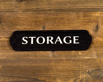 Wood Storage Room Door Sign. Vintage Style Wall Plate. | Etsy