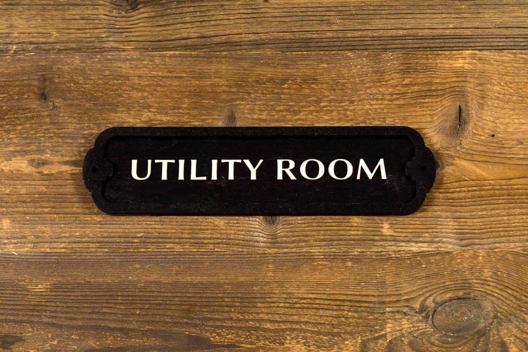 Wood Utility Room Door Sign. Vintage Style Wall Plate. - Etsy
