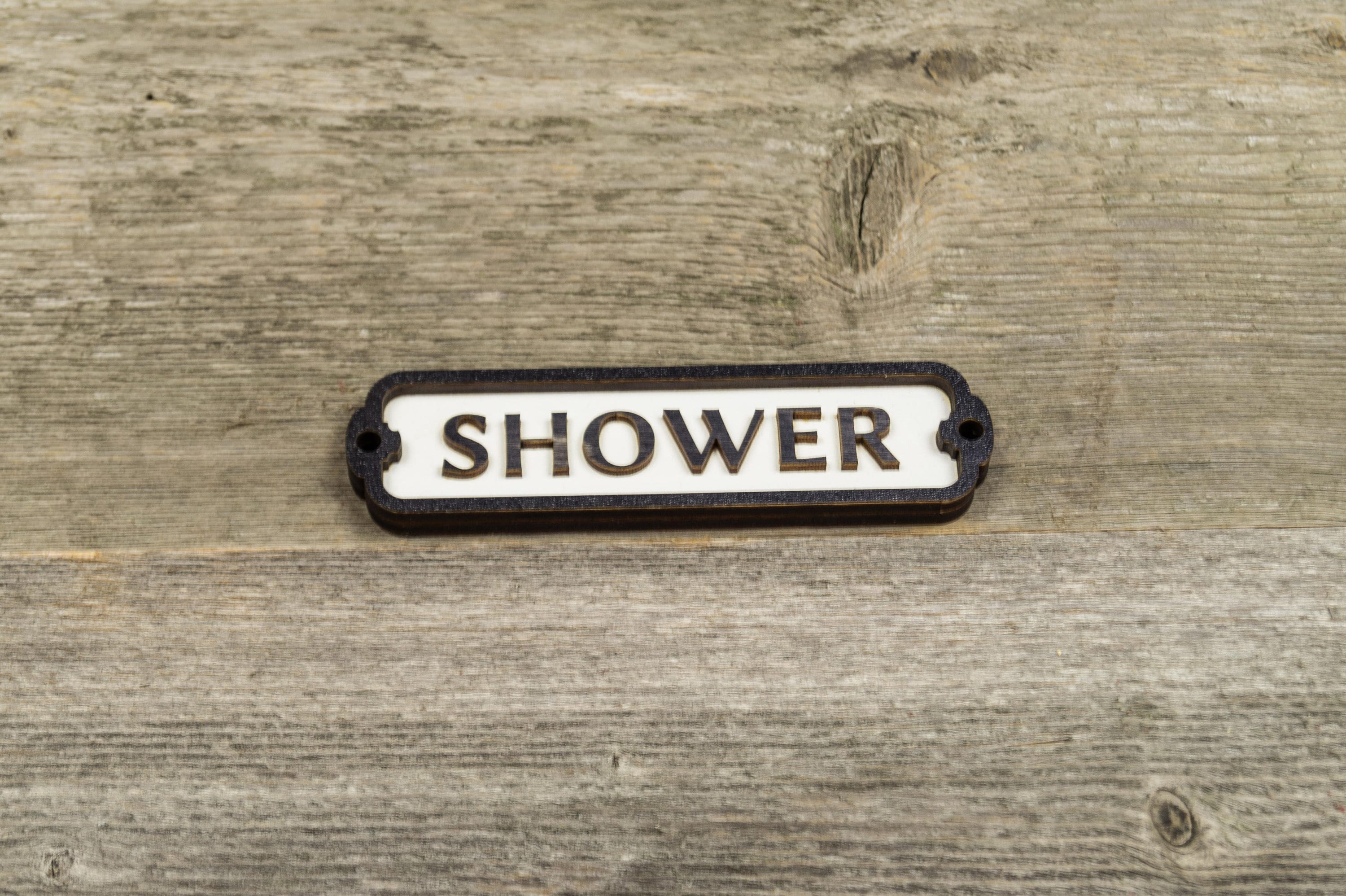 Shower Door Sign, Toilet Door Sign, Door Plaque, Vintage Style, Railway ...
