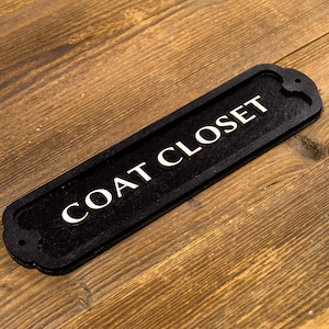 Coat Closet Door or Wall Sign. Closet Sign. Vintage Style Wall Plate ...