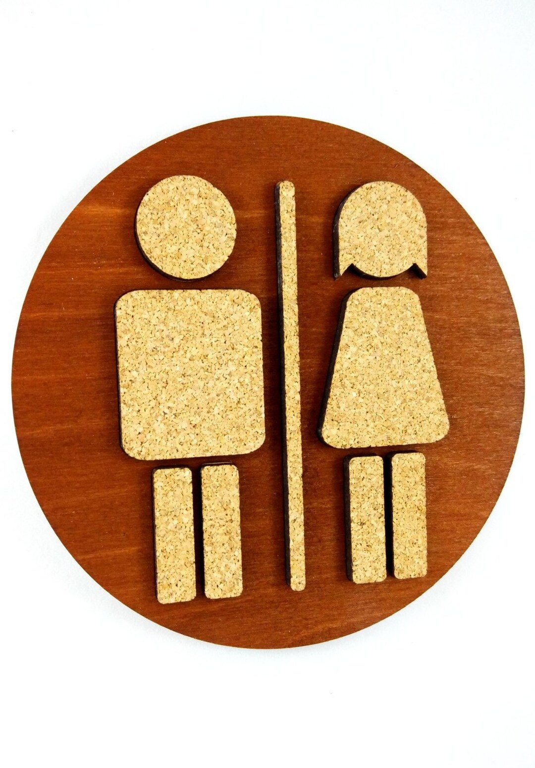 Round Cork Insert Toilet Door Sign WC Sign Restroom Door - Etsy