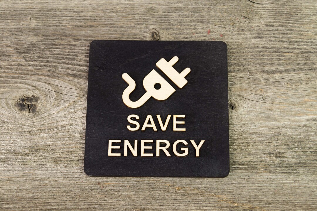 Save Energy Wooden Sign. Unplug Electric Equipment. Wall or Door ...
