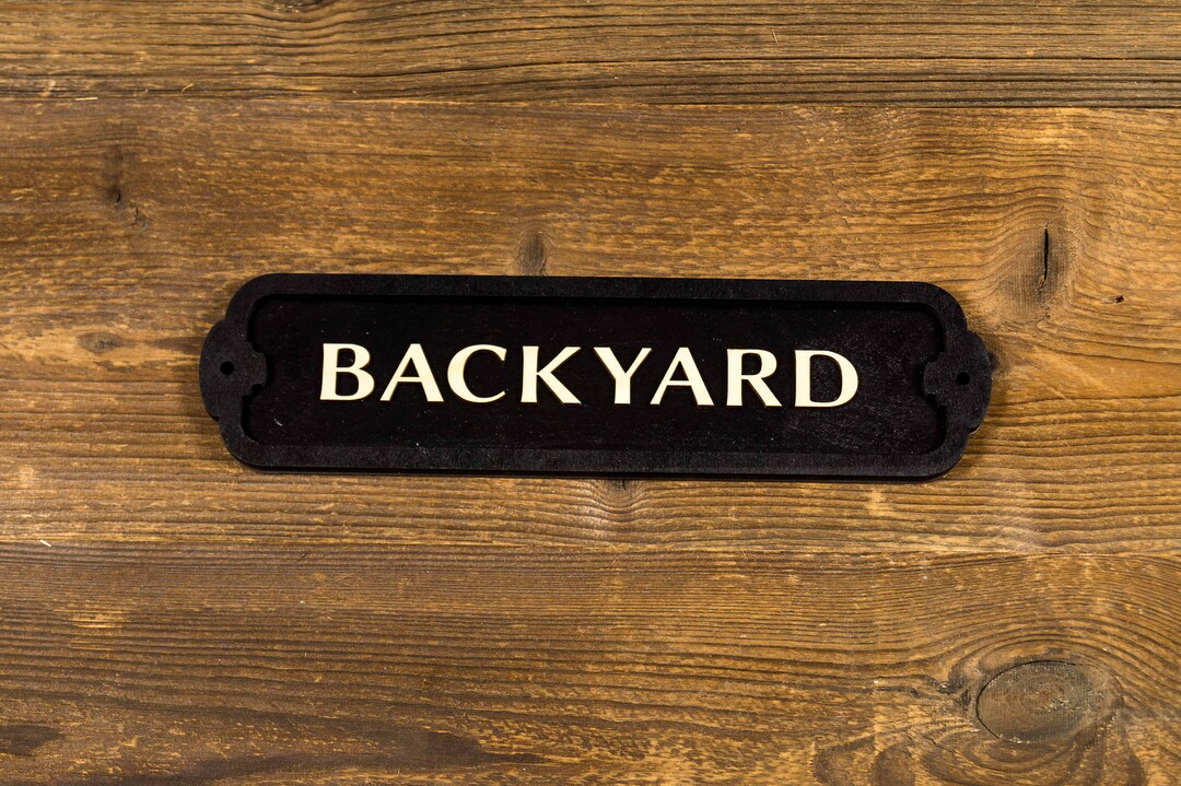 Backyard Door Sign. Wooden Retro Style Plate. British Railway Style. - Etsy