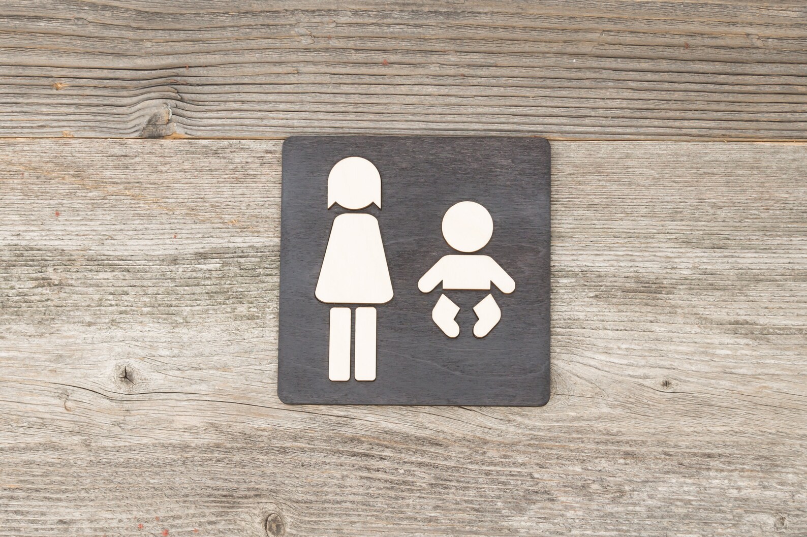 Toilet Door Sign. Wooden Rustic Restroom Signs Set. | Etsy