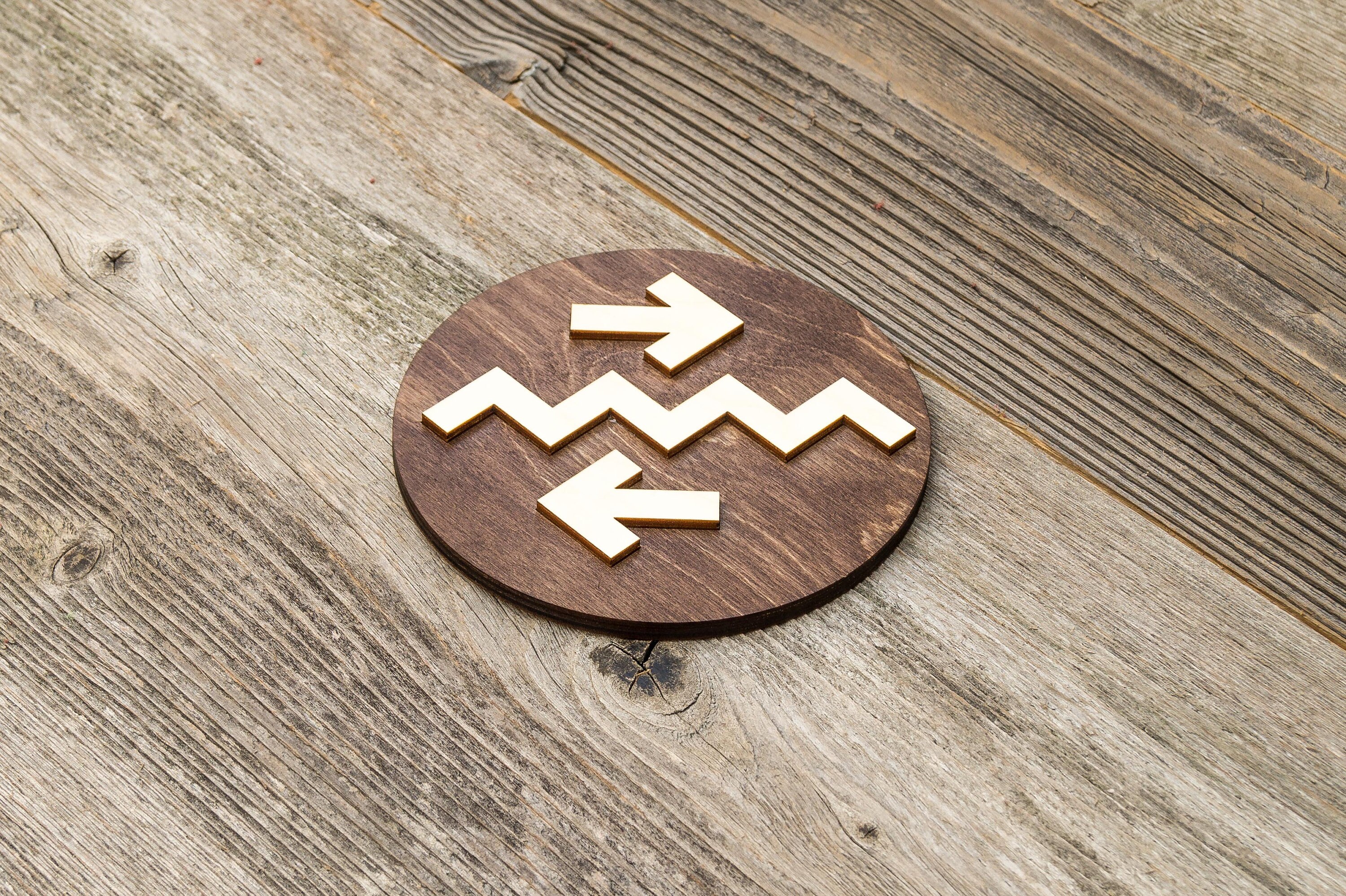 Round Staircase up and Down Wooden Sign. Stairway Plate. - Etsy