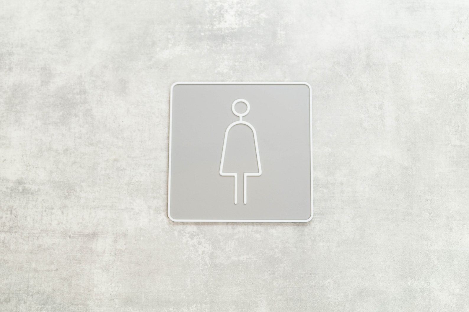 Modern 3D Printed Women Restroom Sign - Sleek Bathroom Door Decor ...