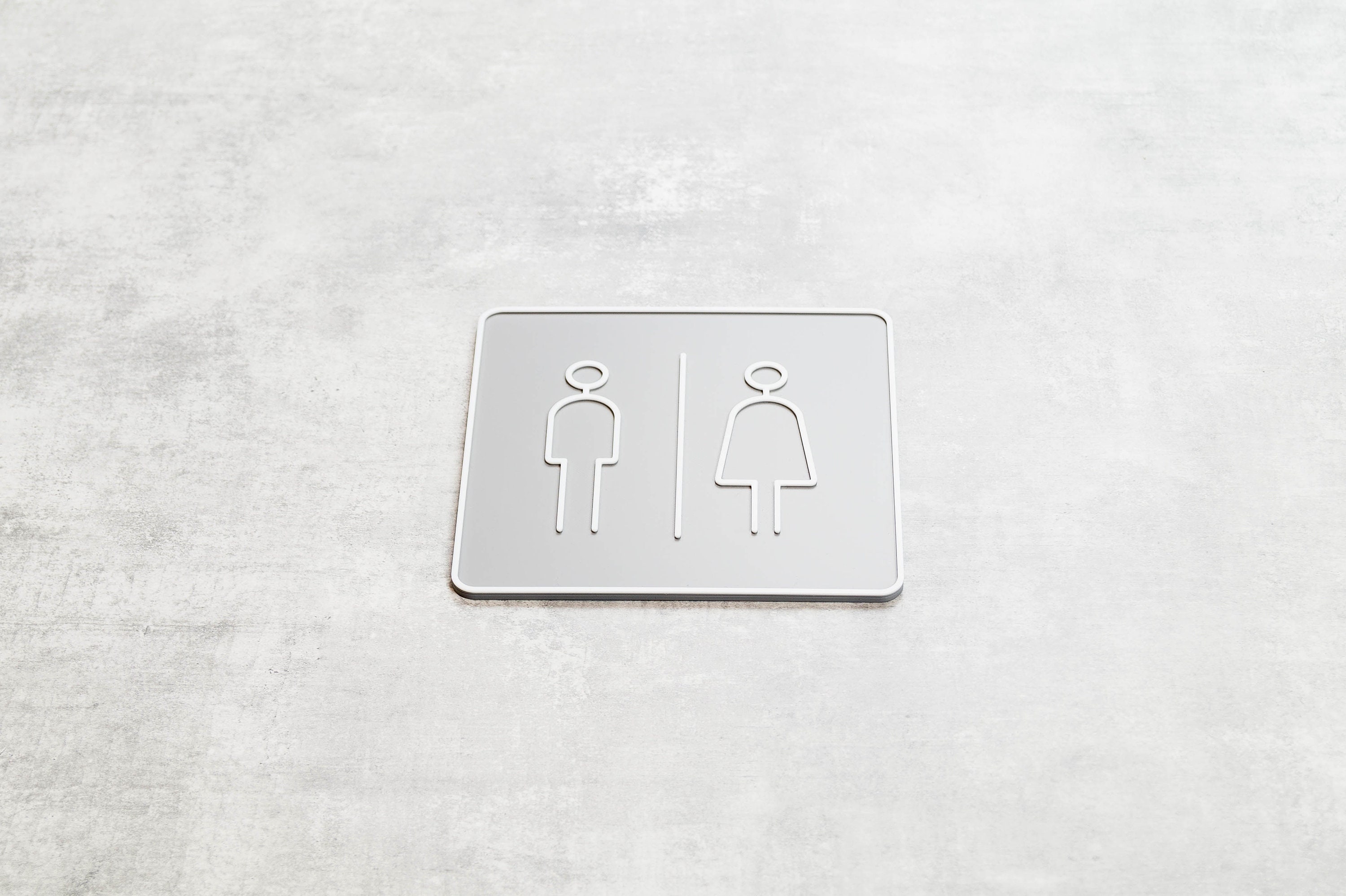 Modern 3D Printed Unisex Restroom Sign - Sleek Bathroom Door Decor ...