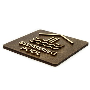 Swimming Pool Sign. Wood Resort & Spa Signage. - Etsy