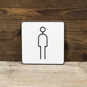 Modern 3D Printed Men Restroom Sign Sleek Bathroom Door Decor Male ...