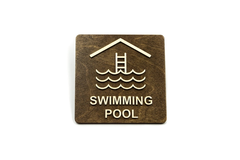 Swimming Pool Sign. Wood Resort & Spa Signage. - Etsy
