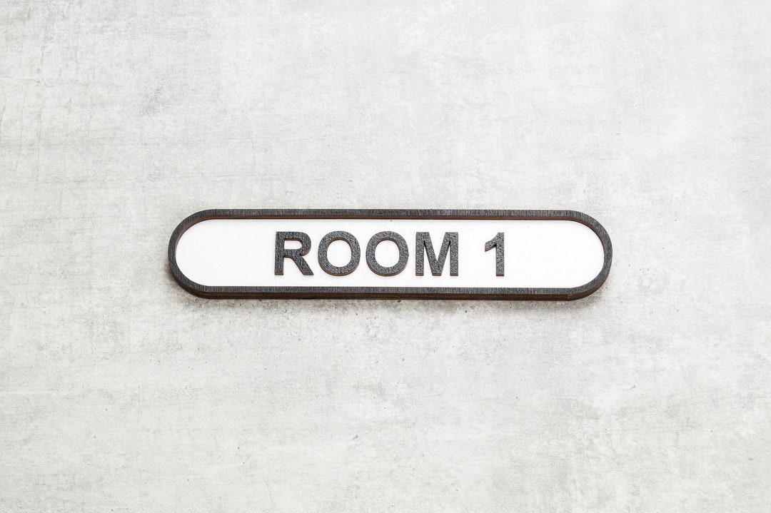 Room Number Customizable Wooden Door Sign. Classic Indoor Signage With ...