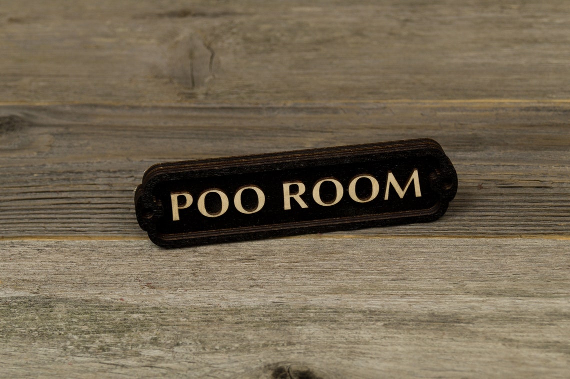 Wooden Poo Room Door Sign. Vintage British Railway Style. | Etsy