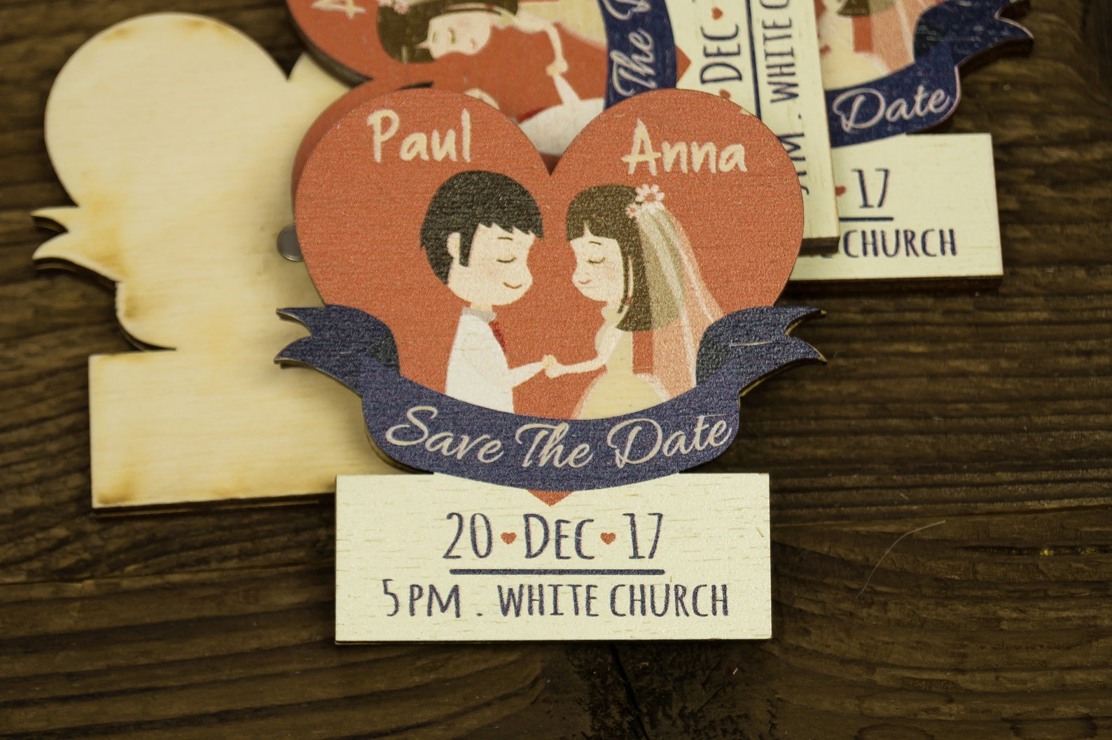 Wood Save the Date Refrigerator Magnet. Fridge Wedding | Etsy