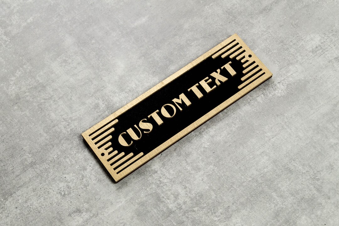 Cusom Text Art Deco Door Sign, Your Personalized Wooden Plate for Home ...