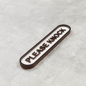 Please Knock Wooden Door Sign. Classic Indoor Signage With Raised ...